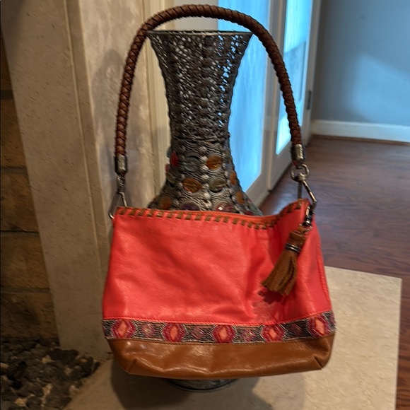 The Sak | Bags | The Sak Orange And Brown Shoulder Beaded Bag With ...